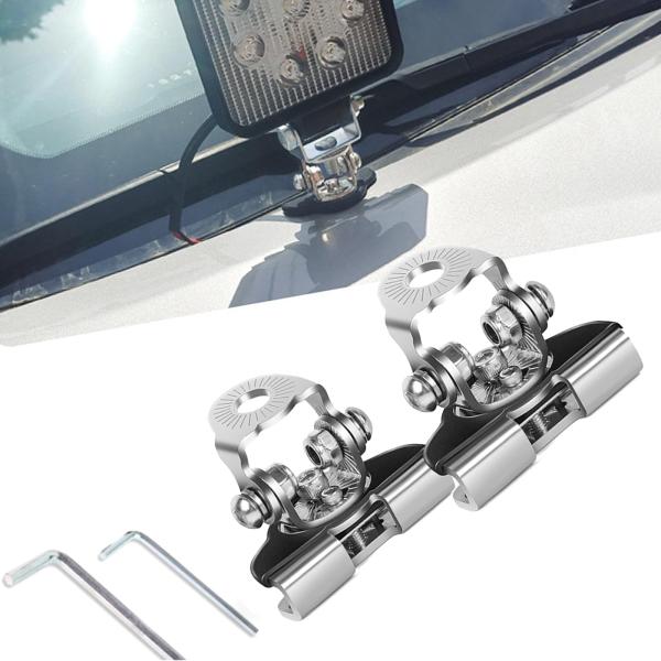 商品名:  Yumfugu Pack-2 Car Grille LED Light Base Mounting Bracket, Angle-Adjustable Shock-Absorbing Hood Spotlight Non-Des...