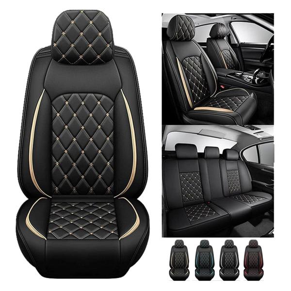 商品名:  GLUNT Leather Car Seat Cover Sets for Volkswagen Passat Variant (B7), Split Bench Back Seat Covers - Full Set Cush...