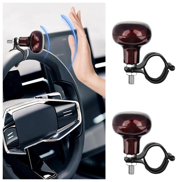 商品名: 2個 車のステアリングホイールノブ スピナー 360°回転可能 省力ハンドルボール ユニバーサルカーインテリアアクセサリー 車/トラック/トラクター/ボート用ステアリングホイールノブ用 (ピーチウッド) 2PCS Car Stee...