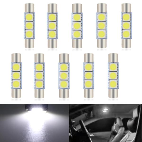 商品名:  Fluher Pack-10 Car 28mm LED Light Kit, 5050 3SMD Mini 180° Lighting Super Bright Reading Light Roof Light Tail Box...