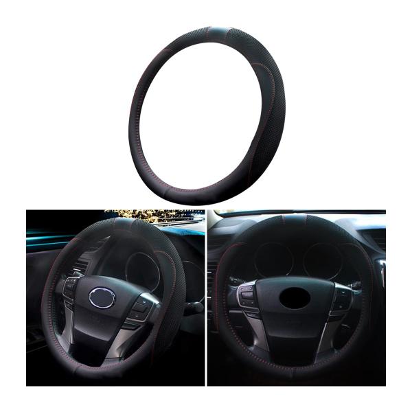 商品名: Osilly 車用ハンドルカバー 14.5~15インチ 通気性 ソフト 滑り止め レザー 自動車ハンドルプロテクター 男女兼用 SUV、バン、トラック、RVなどの車内装飾 (ブラック) Osilly Car Steering Wh...