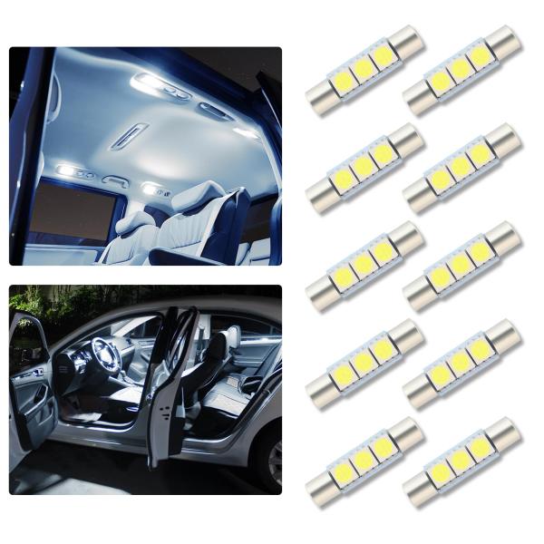 商品名:  carleef 10PCS Car LED Lights Interior,Super Bright 180° Lighting for Dome Light,Tail Light,Makeup Light,Universal ...