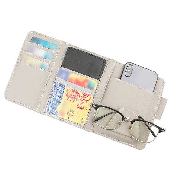 商品名: Sinytuto 車用サンバイザーサングラスホルダー マルチポケット付き 12.20インチ x 6.10インチ 丈夫な防水レザー車両カード収納アクセサリー ユニバーサル自動車用ペンホルダー交換用 (グレー) Sinytuto 1 ...