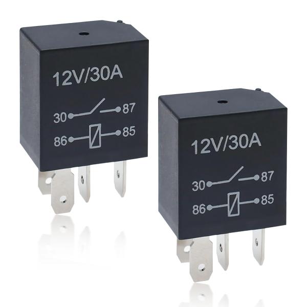 商品名: Yumfugu 2PCS 自動車用リレー DC 12V 30A 4ピン 常時開炎 難燃性ハウジング 防水リレー カーシステム用補助アクセサリー ほとんどのモデルに対応(ブラック) Yumfugu 2 PCS Automotive ...