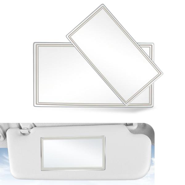 商品名:  Tesnaao 2 PCS Car Sun Visor Mirror, Stick-on High-definition Shatter-proof Stainless Steel Cosmetic Mirror Not Blo...