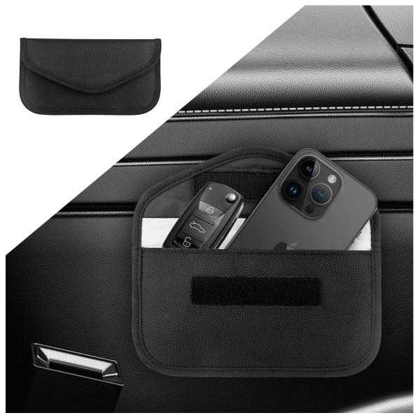 商品名: キーフォブシグナルブロッカー2個 盗難防止 RFIDキーフォブプロテクター 携帯電話&amp;車のリモートキーを保持 キーフォブ信号ブロックポーチ カーアクセサリー 車 トラック SUV用 2PCS Car Faraday Bag...