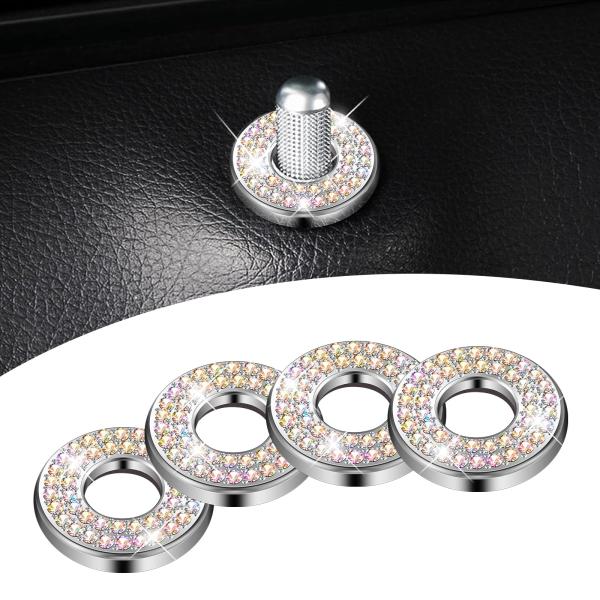 商品名:  4PCS Shining Car Inner Door Lock Sticker Accessories for Women, Rhinestones Pull Rod Bolt Decorations, Car Accesso...