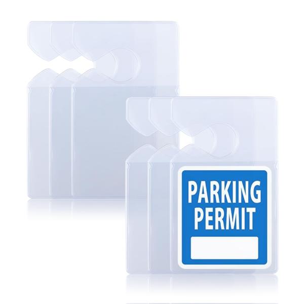 商品名:  IHOTDER 6PCS Parking Permit Holder,Clear Card Holder Parking Passes Hanging for Car,Universal Parking Permit Hang ...