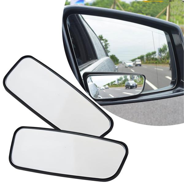 商品名:  Irinidig 2 PCS Car HD Convex Wide Angle Mirror, 3.74" x 1.41" Self-adhesive Rectangular Curved Anti-glare Auxiliar...