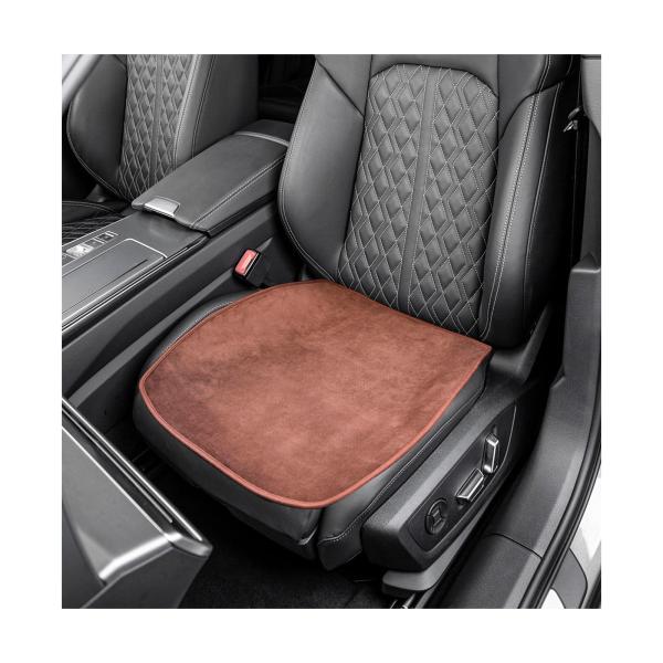 商品名: Ohleats カーシートクッション 快適なフランネル生地 自動車フロントシートカバー 柔らかい車両シートプロテクターパッド 腰痛を和らげる ユニバーサルカーアクセサリー オフィス/ホームチェア用 (ブラウン) Ohleats C...