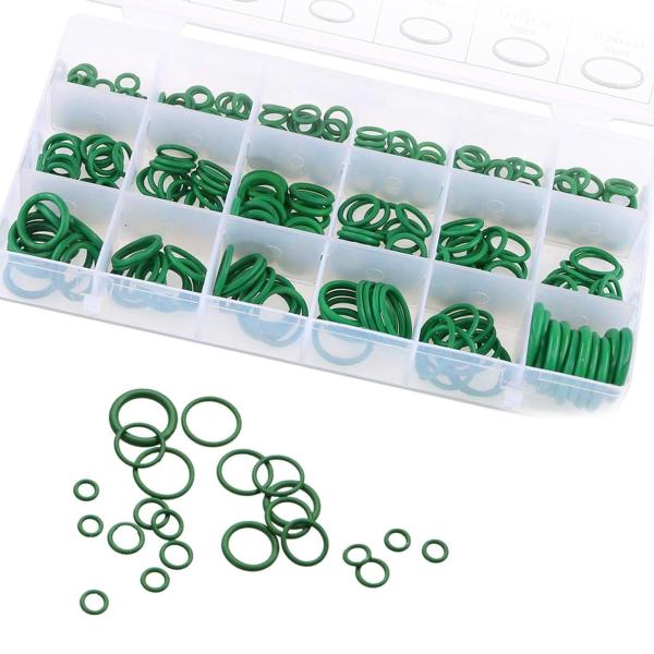 商品名: dawfall 270個 車用Oリング分類セット、18スペックのゴム製フレキシブルシーリングリング、収納ボックス付き簡単収納、自動車A/C機械、家電製品用のユニバーサルメンテナンスツール(グリーン) dawfall 270 PCS...
