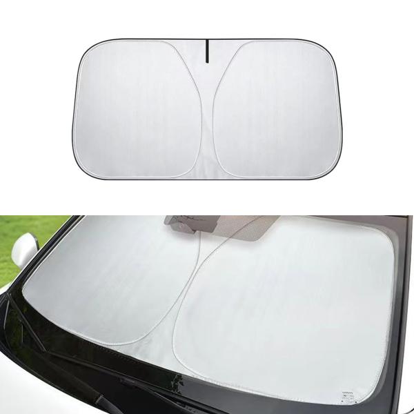 商品名: Tesnaao 車用フロントガラス用サンシェード 1点 21.7 x 10.8インチ 折りたたみ式 0.08インチ 光透過断熱カバー 内装の老化防止 収納バッグ付き 車のフロントウィンドウ用サンシールド(シルバー) Tesnaao...