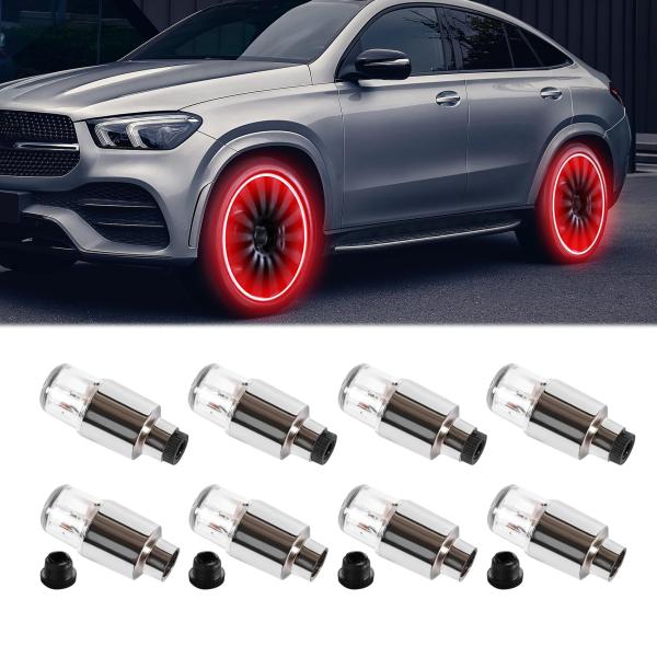 商品名:  Kutyun 8PCS LED Wheel Lights, Automotive Tire Light Assemblies, Air Neon Valve Light, Waterproof LED Flashing Ligh...