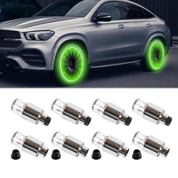 商品名:  Kutyun 8PCS LED Wheel Lights, Automotive Tire Light Assemblies, Air Neon Valve Light, Waterproof LED Flashing Ligh...