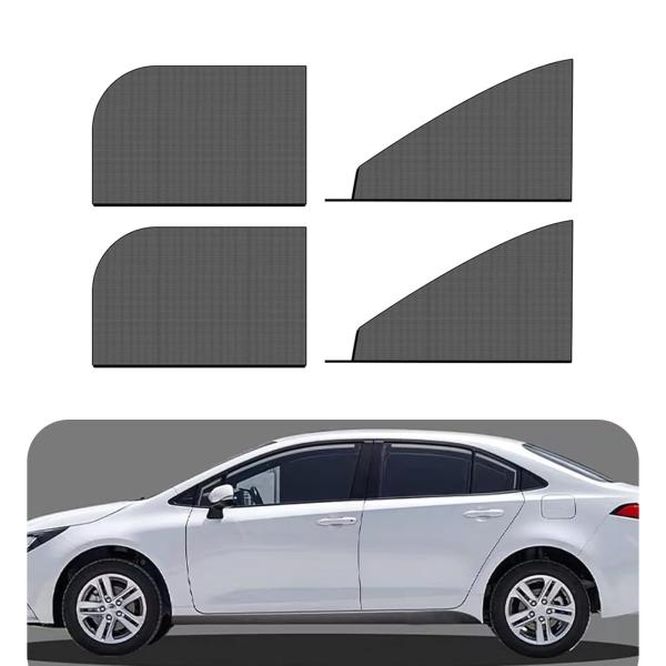 商品名: Crynod 車用サイドウィンドウサンシェードネットキット 4点 2層デザイン サンシェード 高密度弾性メッシュ フロントリアウィンドウガラス用 多機能改造アクセサリー ほとんどのセダン用 (ブラック) Crynod 4 PCS ...