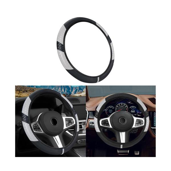 商品名: AUCELI(オーセリ) 車用ハンドルカバー レザー製 車両ハンドルプロテクター 男女兼用 滑り止め 快適なグリップ 通気性のある自動車アクセサリー SUV/トラック/RV/バンなどにユニバーサル(グレー) AUCELI Car ...