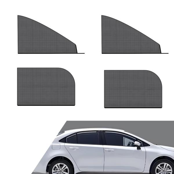 商品名: Irinidig 車用サイドウィンドウサンシェードネットコンビネーションキット 4点 2層デザイン サンシェード 高密度弾性メッシュ フロントリアウィンドウガラス用 改造アクセサリー セダンに最適 (ブラック) Irinidig ...