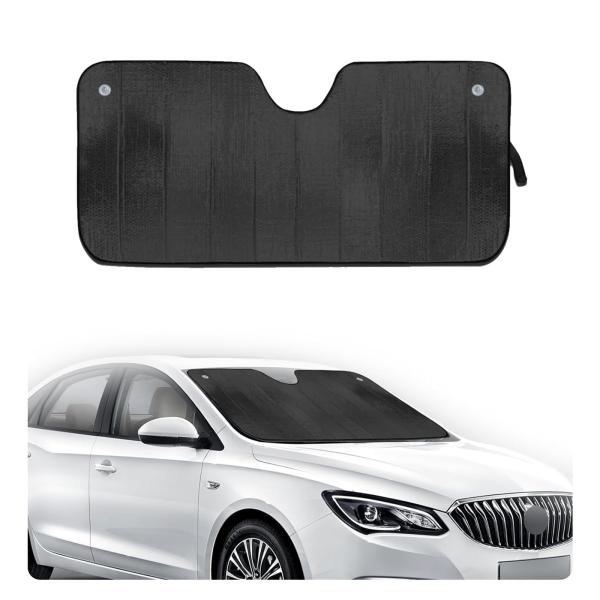 商品名: awlbed 車用 57インチ x 27.5インチ フロントガラス用サンシェード1枚 5層厚断熱折りたたみ式UVリフレクター 車を涼しく保つポータブルサンシールド 車用ユニバーサルインテリアプロテクター (ブラック) awlbed...