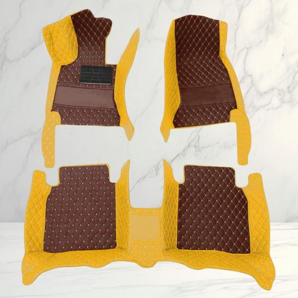 商品名:  SITHA Car Mats,Custom Leather Car Floor Mats for Tailored Style and Superior Protection (Dark Brown Yellow 2)ブランド:...