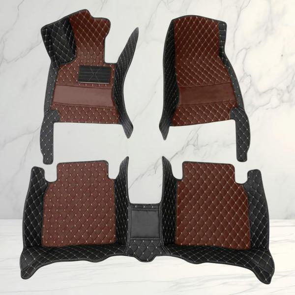 商品名:  SITHA Car Mats,Custom Leather Car Floor Mats for Tailored Style and Superior Protection (Dark Brown Black and Whit...