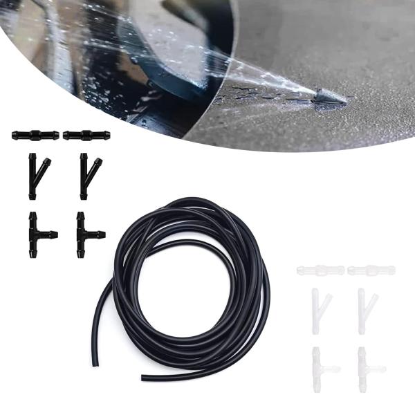 商品名: cerfioo 車用フロントガラスクリーニングホースキット 車用ウォーターポンプとノズルゴムアクセサリーを接続 13.1フィート クリーニングホース T/Y/Iタイプホースコネクター12個付き ほとんどの車に共通(ブラック) ce...