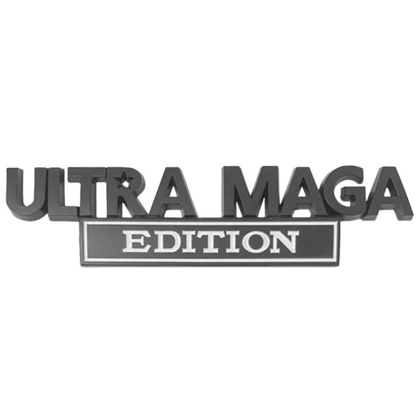 商品名: Ultra MAGAエディションエンブレムカーステッカーデカール、3D隆起したフルメタルパーソナリティラベル、強力な接着剤付きカーバッジステッカー、自動車ボディ外装装飾エンボスステッカー、自動車トラック(ブラック/ホワイト) Ul...