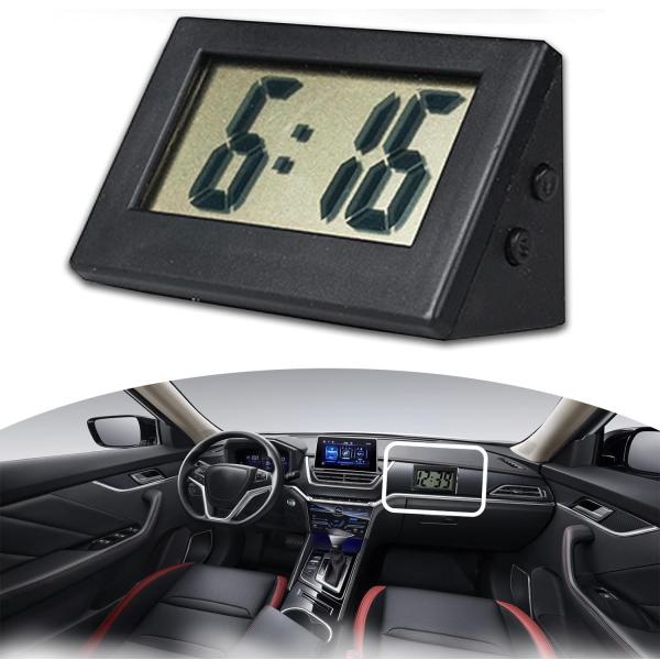 商品名: Slykew Pack-1 車用ミニデジタル時計、2.1インチ x 0.95インチ x 1.1インチ シンプルな大画面クリアと揺れ防止時計、サイド調整キー付き粘着ダッシュボードクロック 車とご家庭にユニバーサル(ブラック) Sly...