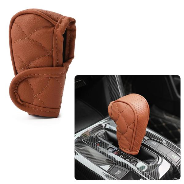 商品名:  Car Gear Shift Cover,Leather Gear Shifter Cover for Protecting Stick Shift Knob,Universal Breathable Car Shifter C...