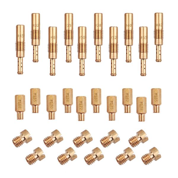 商品名: Bestmoy キャブレターメインジェットスローパイロットジェット30個セット PWK、CVK、PEキャブレター用、ほとんどの小型オートバイ、ATV、ゴーカート、自動車交換部品に適合 Bestmoy 30-PCS Carburet...