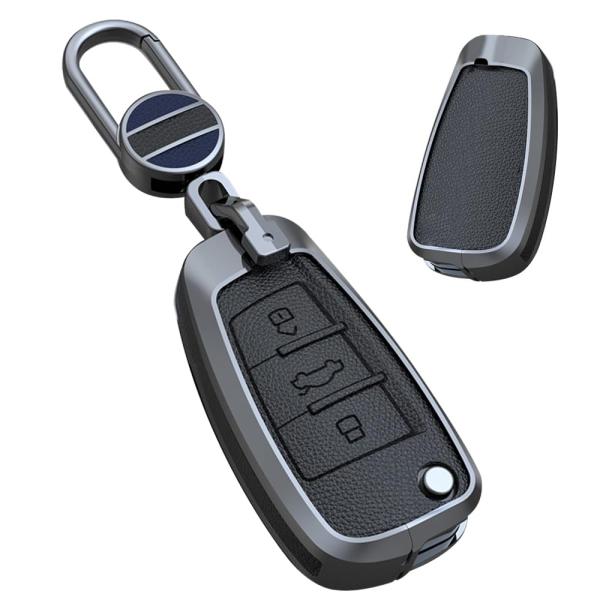 商品名:  TECART 3 Button Metal flip Remote Key Fob case Cover for Audi A1 A3 A4 A5 A6 Q2 Q3 Q7 TT S3 R8 Leather Key Accesso...