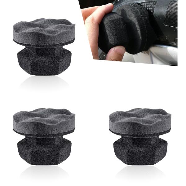 商品名: leediga 車用タイヤシャインアプリケーター 3個パック ソフト 再利用可能 車両ディテールクリーニングスポンジ ユニバーサル 丈夫 ポータブル 大型 自動車用フォームスポンジ 交換用 トラック SUV 車用 (グレー) le...