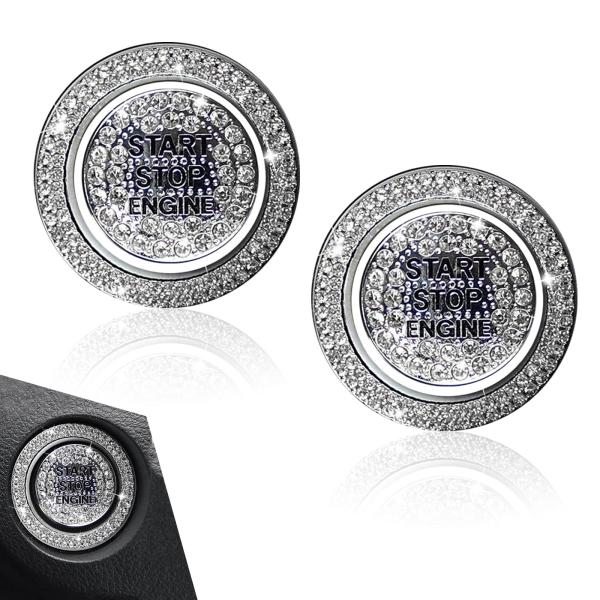 商品名:  dawfall Pack-2 Bling Car One-Button Start Decorative Sticker, 1.1" Crystal Ignition Button Anti-Scratch Protector,...
