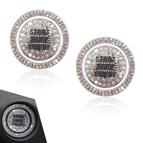 商品名:  dawfall Pack-2 Bling Car One-Button Start Decorative Sticker, 1.1" Crystal Ignition Button Anti-Scratch Protector,...