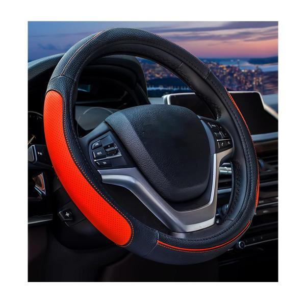 商品名:  BELOMI Leather Car Steering Wheel Cover, Breathable Non-Slip Vehicle Steering Wheel Protectcor, Soft Auto Decorati...