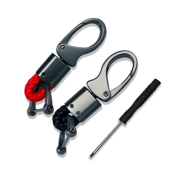 商品名:  jokormo 2 PCS Car Keychain, Alloy + Leather Cord Waist-mounted Remote Control Key Storage Pendant, for Cars (Black...