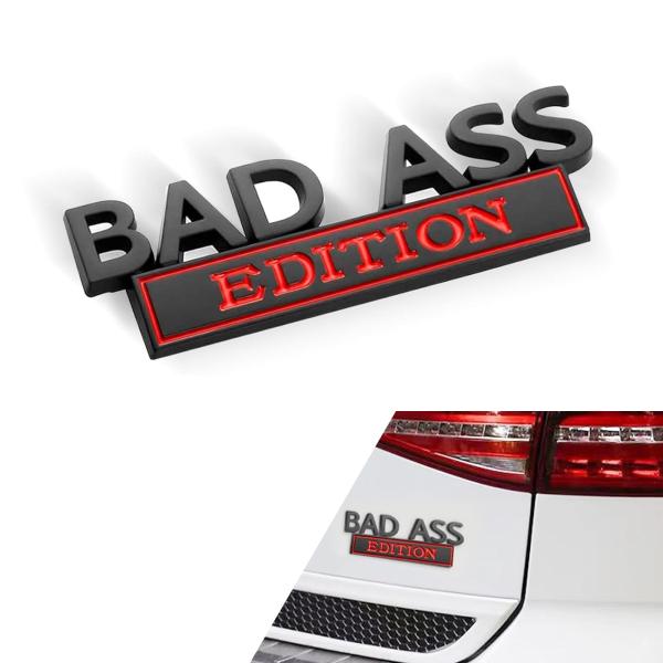 商品名:  jokormo 1 PC Car Tailgate Front Grille Hood Sticker, 3.93" x 1.33" Self-Adhesive "Bad Ass Edition" Fender Badge St...
