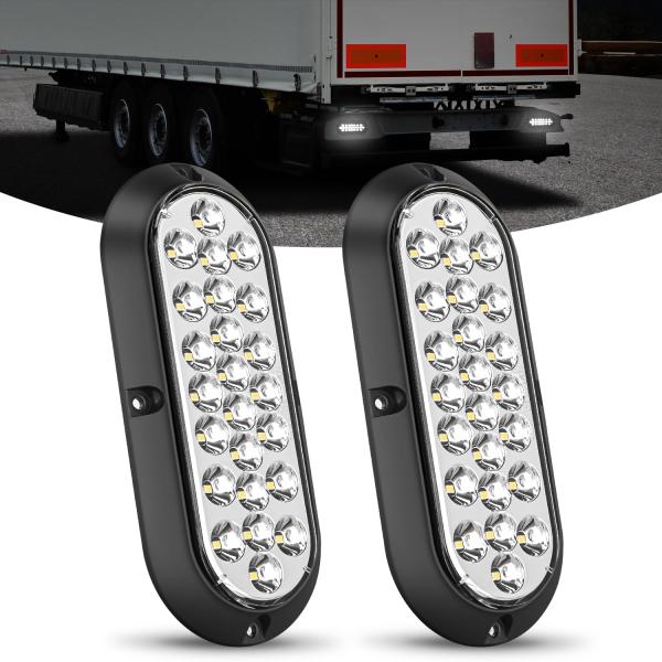商品名:  Nilight 6Inch Oval Tail Light 2PCS White 24LED Back Up Reverse Light Surface Mount Marker Light Sealed IP67 Waterp...