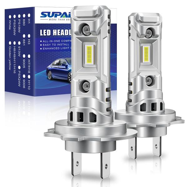 商品名: SUPAREE H7 LED バルブ 2024年 アップグレード +600% Super Brightner 24000LM 120W 6500K ダイヤモンドホワイト 1:1 ミニサイズ プラグアンドプレイ アダプター不要 無極...