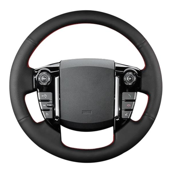 商品名:  DzChYa Hand-Sewing Black Leather Car Steering Wheel Cover, for Land Rover Range Rover Evoque Discovery 4 Freelande...