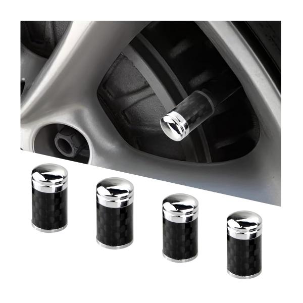 商品名:  BELOMI 4PCS Car Valve Tire Stem Caps, Carbon Fiber Leakproof &amp; Dustproof Vehicle Wheel Air Caps, Mini Auto Whe...
