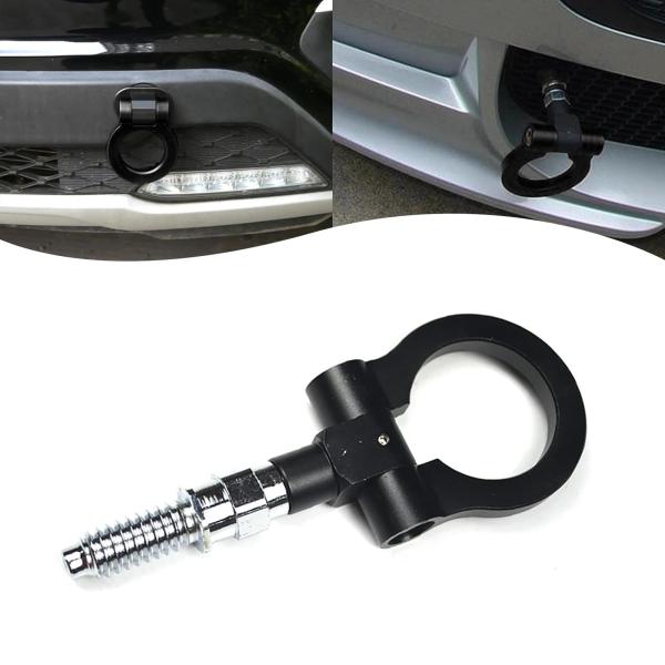 商品名: dawfall Pack-1 カーフロントバンパープルリング、ユニバーサルカーフロントバンパーねじ込み牽引フック、多機能改造接続アクセサリー、ほとんどの車、トレーラーに対応(ブラック) dawfall Pack-1 Car Fro...