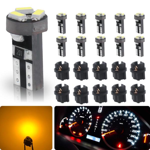 商品名:  siweex T5 LED bulbs Yellow 74 73 37 2721 Car Dashboard Instrument Panel Gauge Cluster Indicator Lights with 3/8" 9...