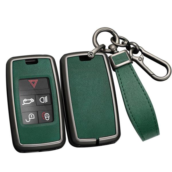 商品名: ontto キーフォブカバー ランドローバー キー リモート インテリジェント カーキーケース Range Rover Sport Evoque Velar Discovery 2018年以降に対応 メタル&amp;レザーキーホル...