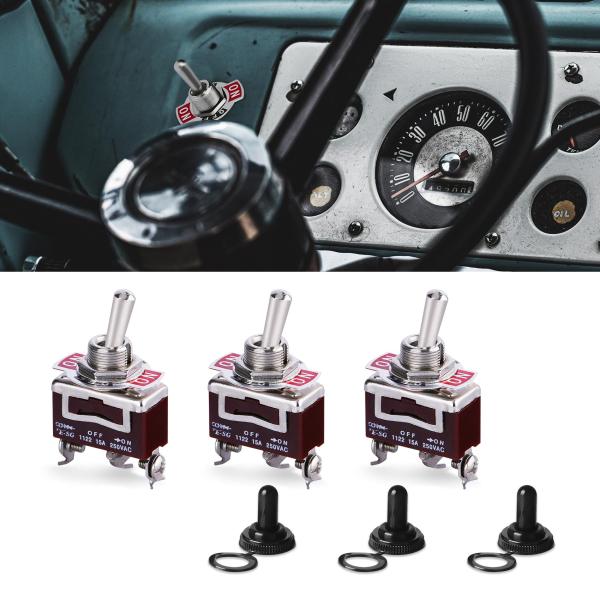 商品名:  HEVLE 3PCS Toggle Switch, Automotive Replacement Toggle Switches, Toggle Rocker Switch with Waterproof Cap, 15A 25...