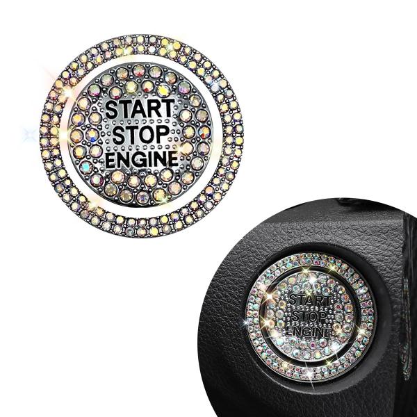 商品名: povtii キラキラ 車 プッシュ スタート ボタン ステッカー スパークリング クリスタル ラインストーン エンジン スタート リング デカール 傷防止 オートキー イグニッション ノブ リング カバー インテリア カーアクセ...