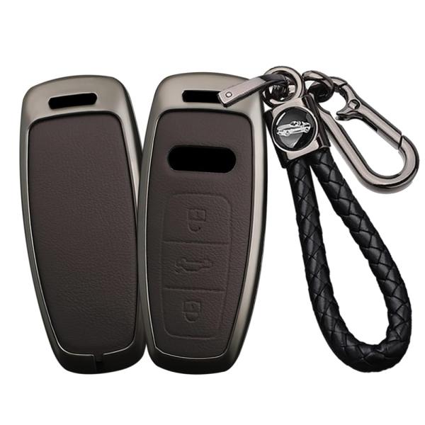 商品名:  HIBEYO Smart Key Fob Cover Compatible with Audi A6 A8 Q7 S6 A7 S7 E-Tron RS6 RS7 Q8 SQ8 SQ7 Key Leather &amp; Allo...