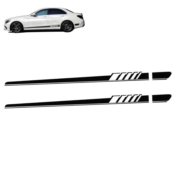 商品名:  Fluher 2 PCS Car Side Skirt Car Sticker, 4.52" x 88.58" Racing Long Stripe Decal Side Door Decorative Sticker, Per...