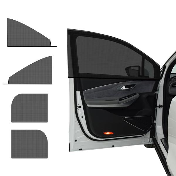 商品名: Ohleats 4個 カーウィンドウシェード オートフロントリアサイドウィンドウサンシェード 熱と紫外線をブロック、通気性メッシュベビードウスクリーンカバー、ユニバーサルカーアクセサリー(SUV) Ohleats 4 PCS Ca...