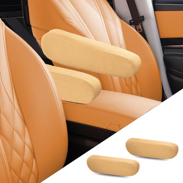 商品名:  HEVLE 2PCS Car Front Seat Armrest Covers, Cloth Fabric Armrest Protectors Direct Replacement Center Console Lid Ar...