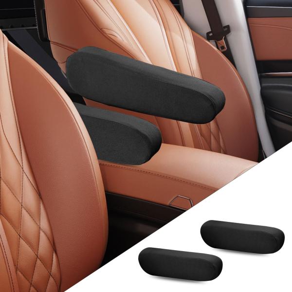 商品名:  HEVLE 2PCS Car Front Seat Armrest Covers, Cloth Fabric Armrest Protectors Direct Replacement Center Console Lid Ar...